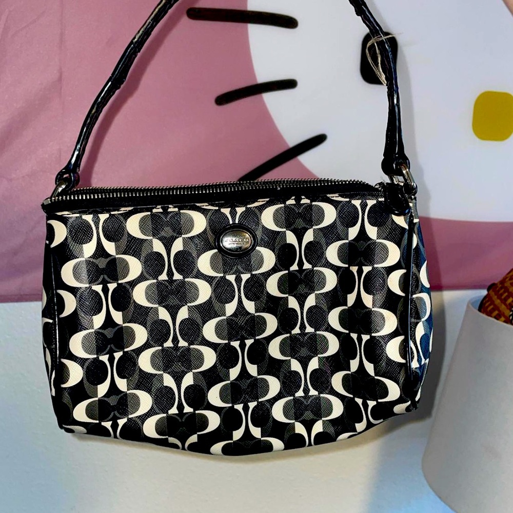 Coach Mini Purse From The 2000s Black And White - Gem